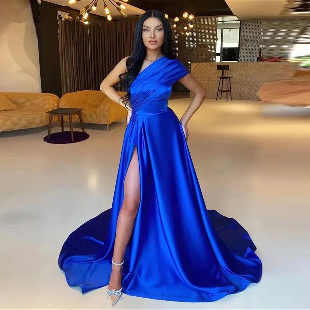 Robe satin bleu roi | Maison Satin Paris | MaisonSatinParis