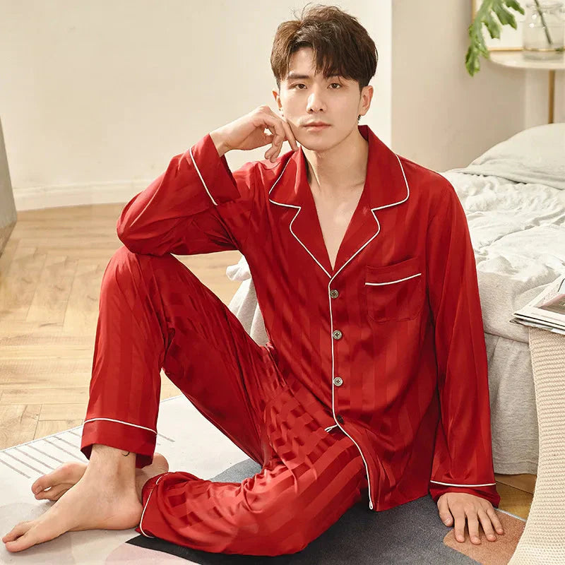 pyjama homme satin rouge | Maison Satin Paris